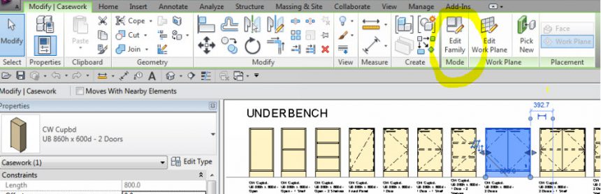 Casework 101a – Elevation Swing Direction – RevitWorks